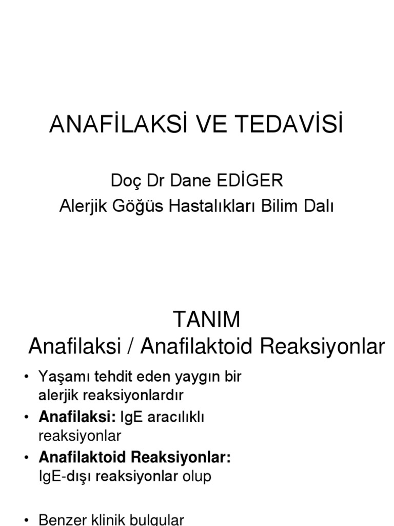 Anafilaksi Tedavisi | PDF