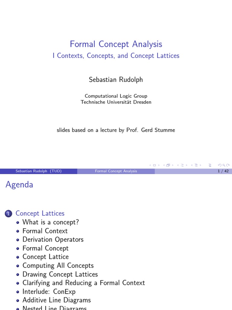 Formal Concept Analysis: I Contexts, Concepts, and Concept Lattices ...