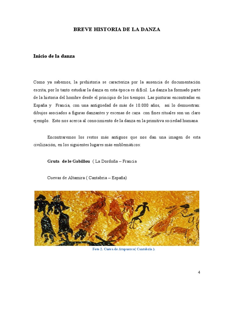 Historia de La Danza | PDF | Ballet | Bailes