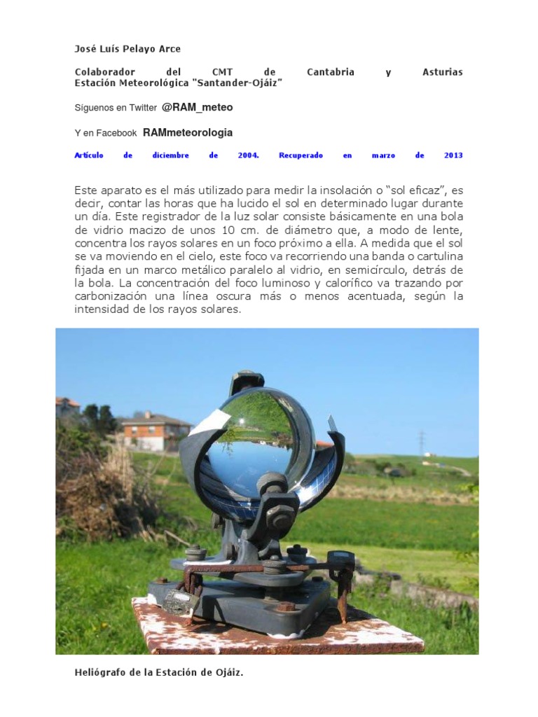7 Heliógrafo | PDF | Dom | Física Aplicada e Interdisciplinaria