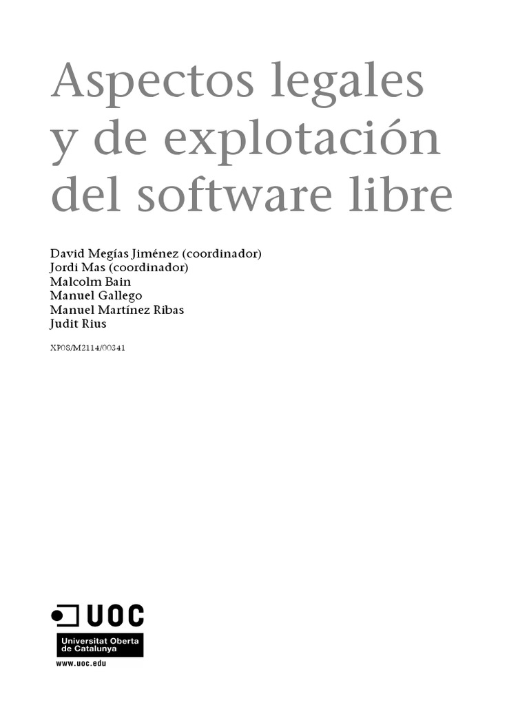 Aspectos Legales y de Explotación Del Software Libre | PDF | Software libre | Propiedad intelectual