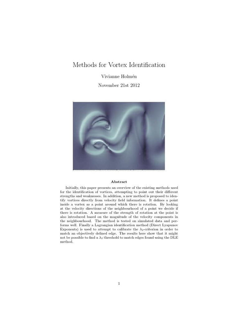 Methods For Vortex | PDF | Vortices | Fluid Dynamics
