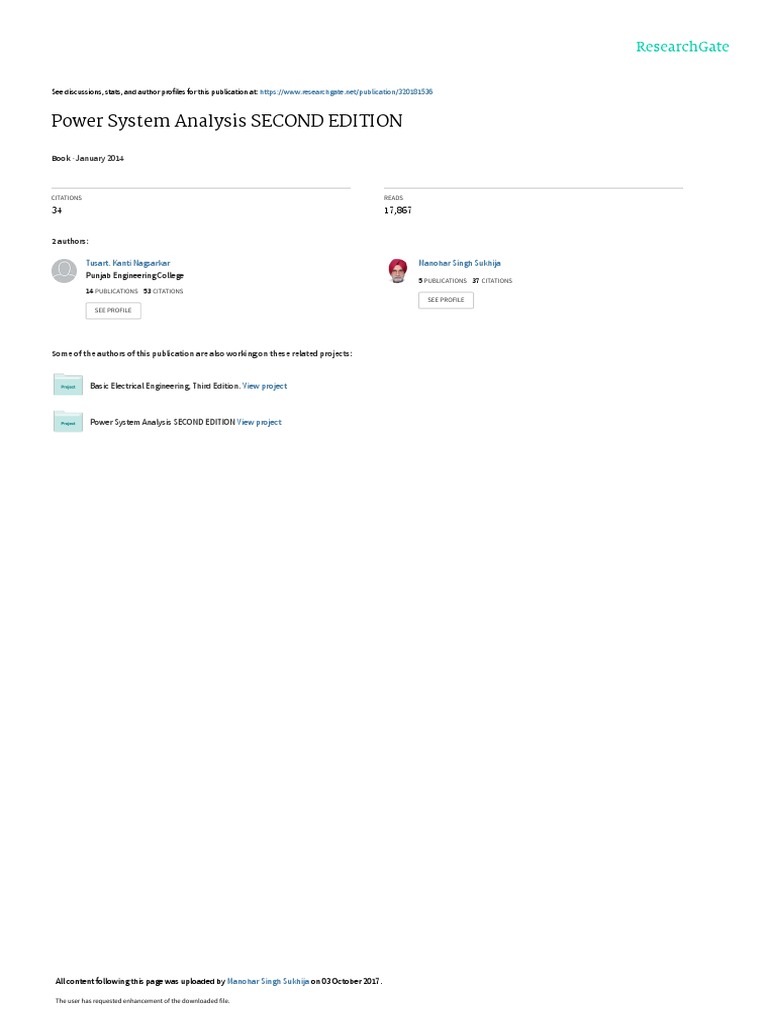 Power System Analysis Cover 3 | PDF | Electric Power System ...