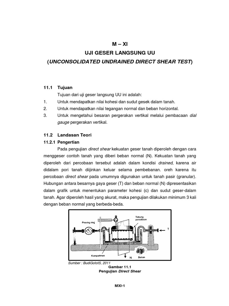 Uji Geser Langsung UU Tanah | PDF | Sains & Matematika