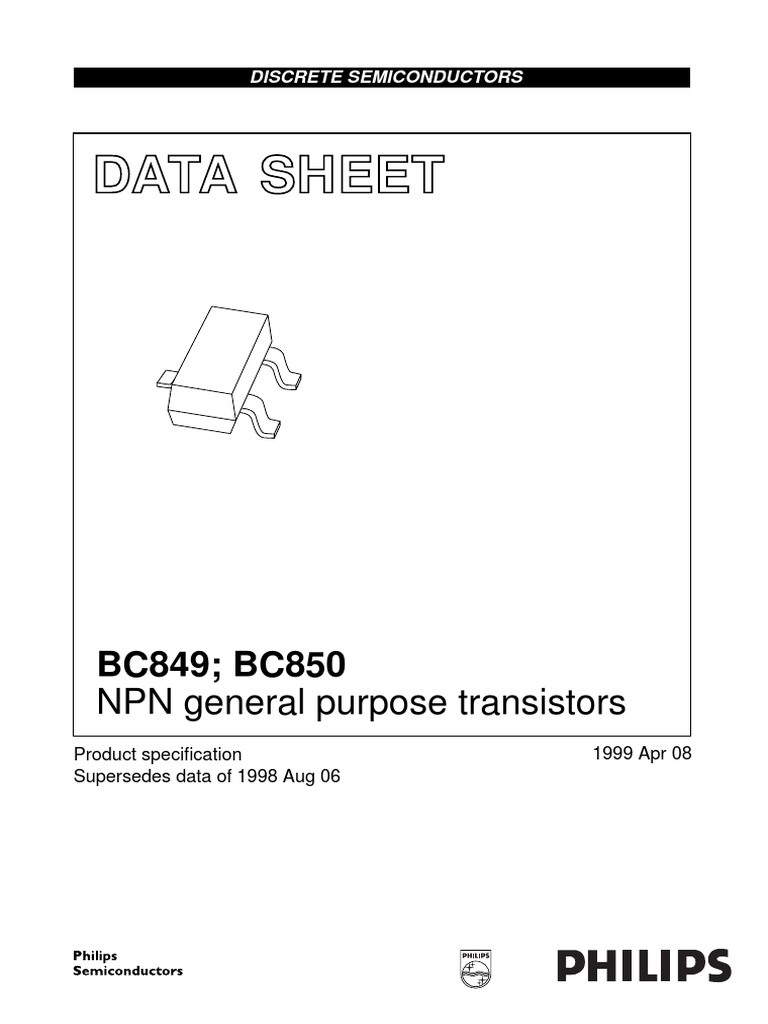 8C850 Data Sheet | PDF | Bipolar Junction Transistor | Transistor