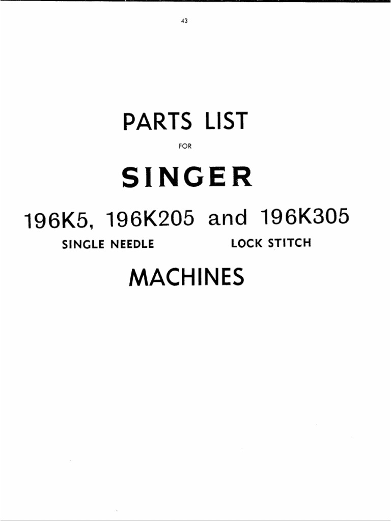 Singer 196k5 | PDF