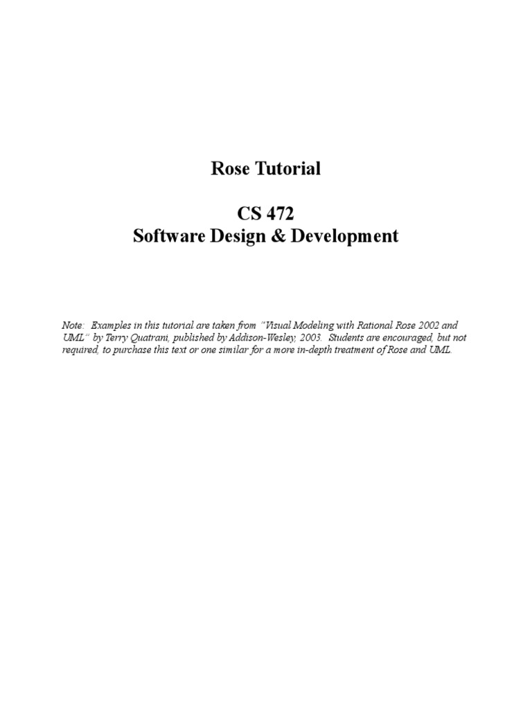 Rose Tutorial CS 472 Software Design & Development | Download Free PDF | Use Case | Unified ...