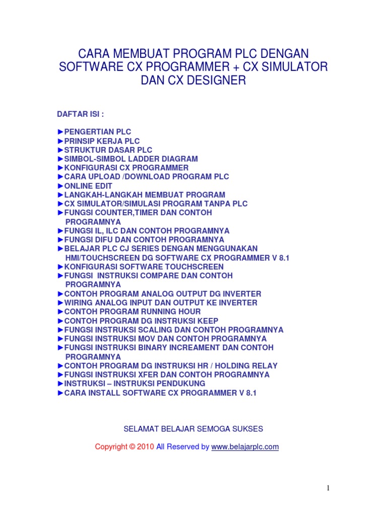 Cara Membuat Program PLC Dengan Software PDF | PDF | Komputer | Teknologi & Rekayasa