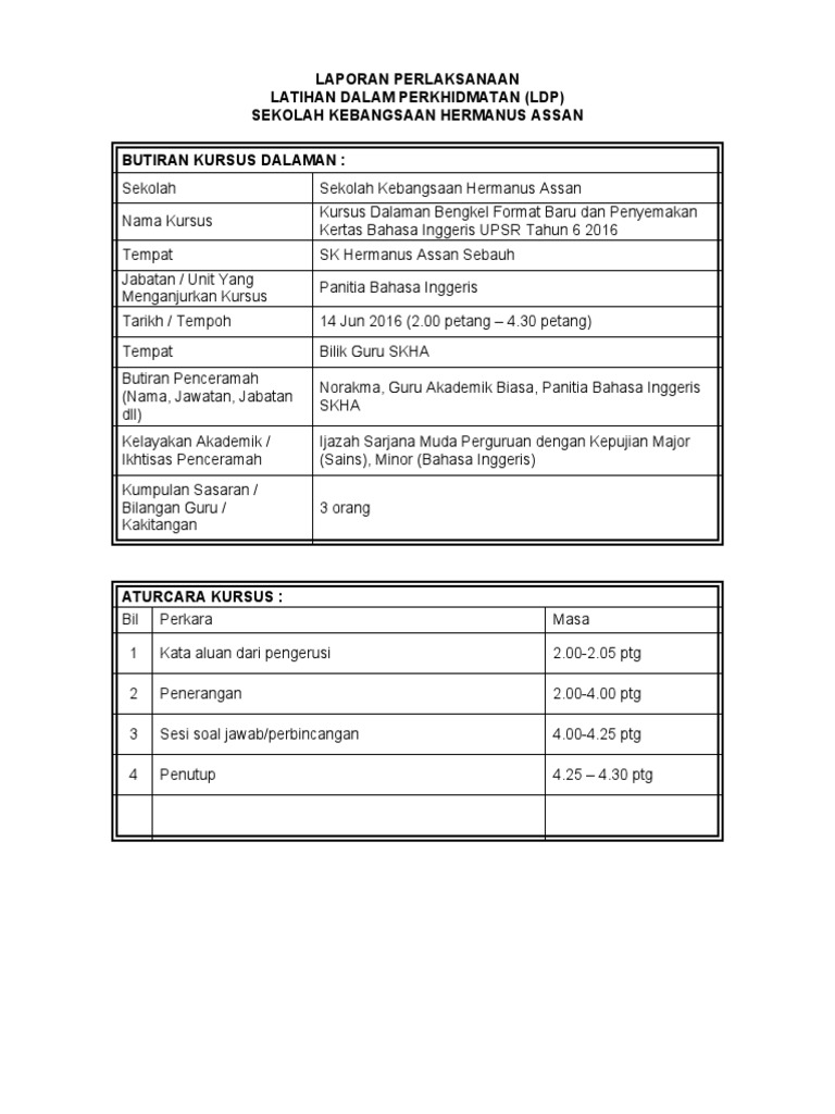 Format Laporan LDP Bi | PDF
