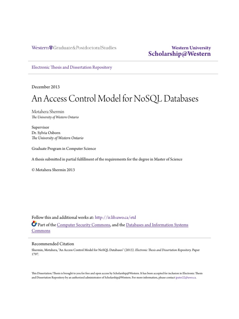 An Access Control Model For NoSQL Databases | PDF | No Sql | Mongo Db