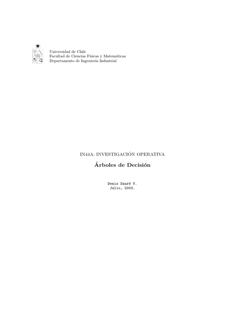 IN44A INVESTIGACI ON OPERATIVA Arboles D PDF | PDF