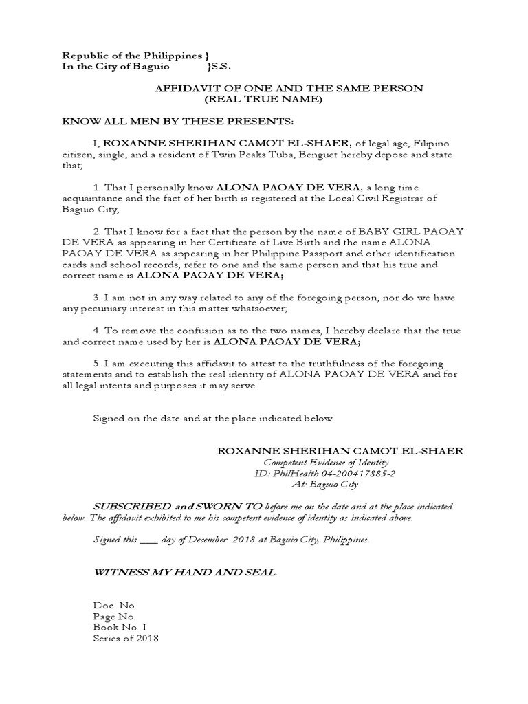 A One and The Same Person | PDF | Law