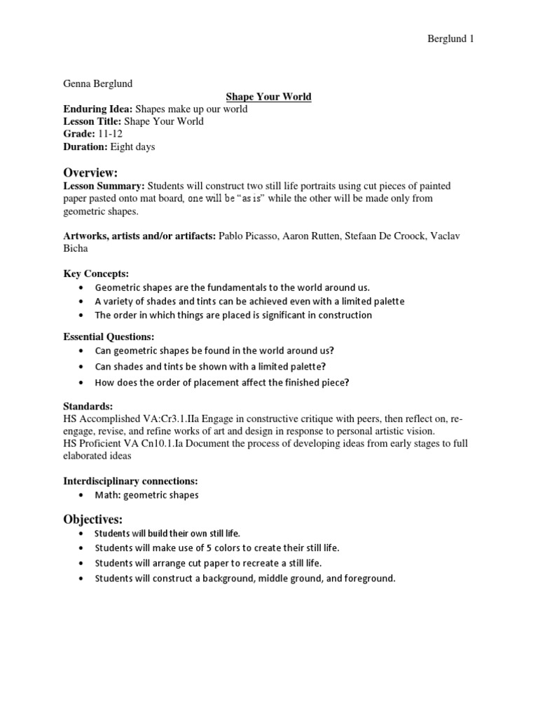 Shape Your World | PDF | Still Life | Visual Arts