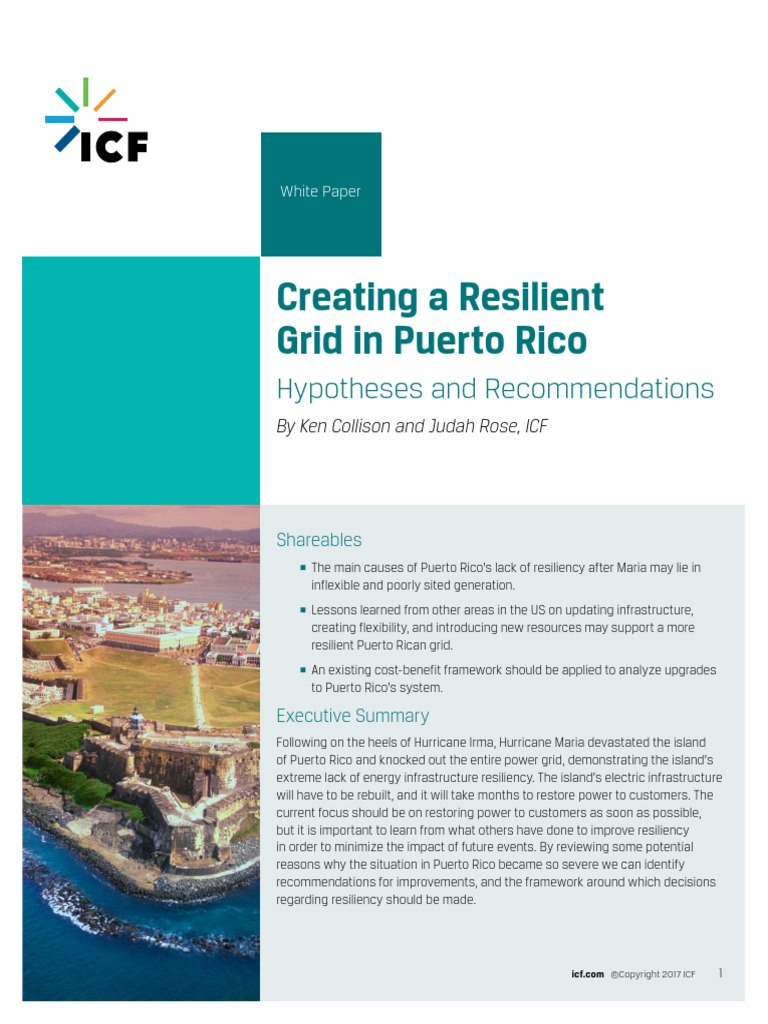 Creating A Resilient Grid in Puerto Rico: Hypotheses and ...