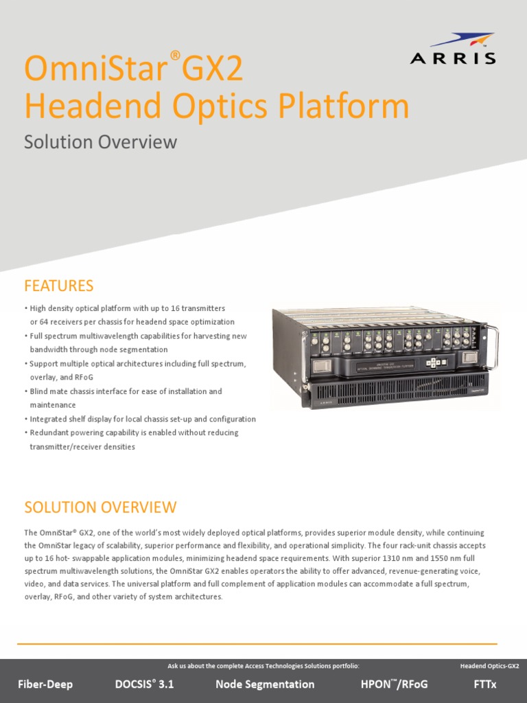 Omnistar gx2 Platform Overview Data Sheet PDF | PDF | Fiber To The X ...