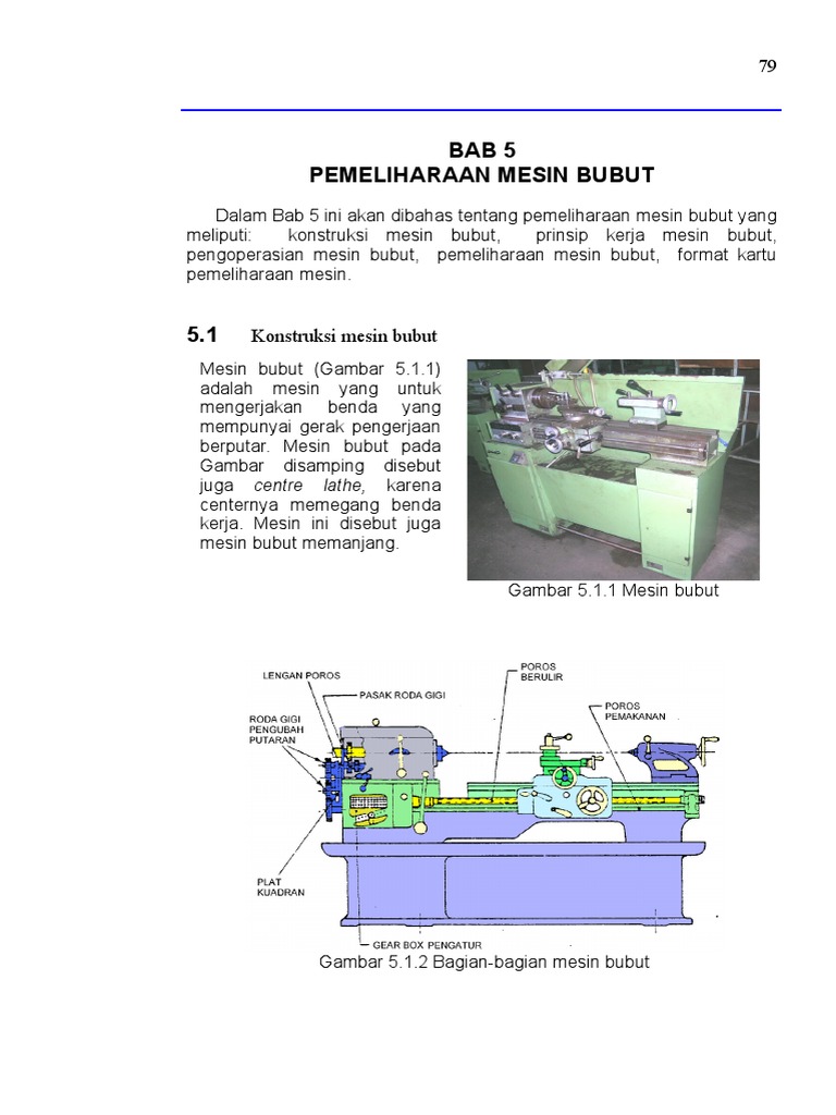 Bab 5. Mesin Bubut (Ada Kartu Maintenance) | PDF