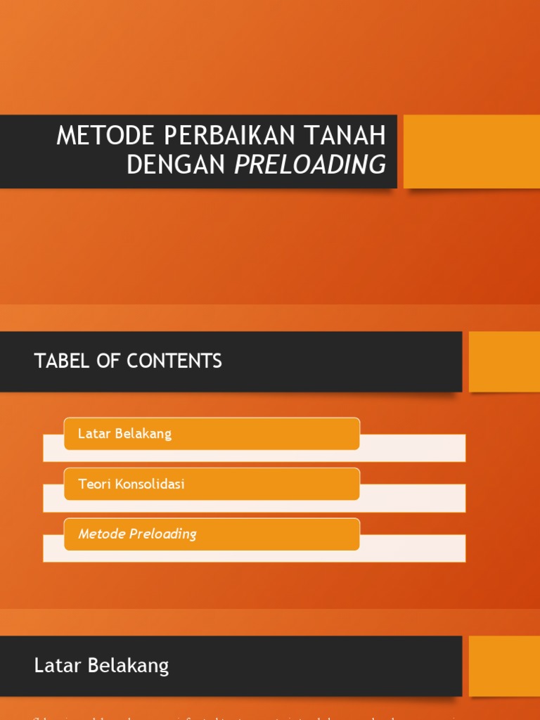 Metode Perbaikan Tanah Dengan Preloading | PDF
