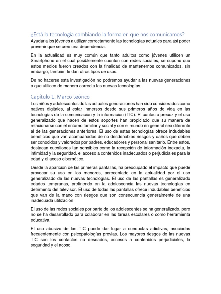Está La Tecnología Cambiando La Forma En Que Nos Comunicamos Pdf
