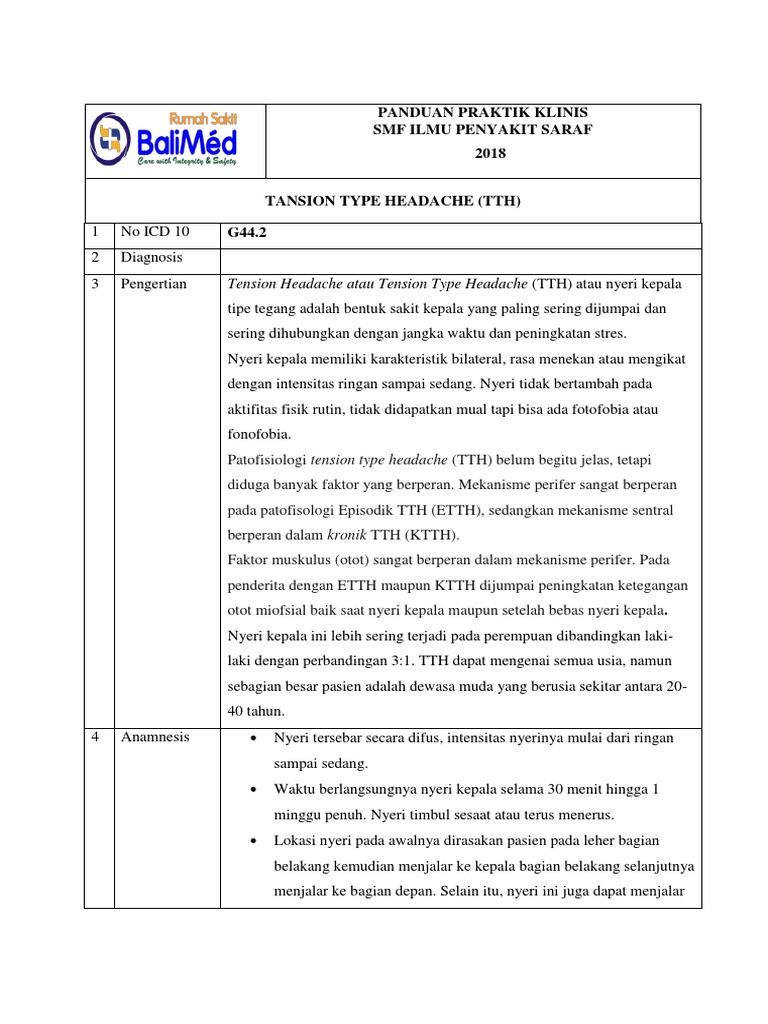 PPK Klinis TTH | PDF