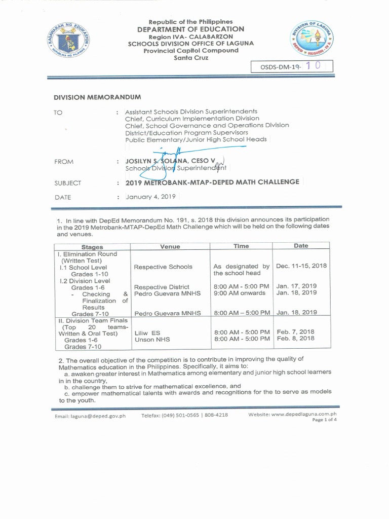 DM10s2019 METROBANK MTAP DEPED MATH CHALLENGE PDF | PDF