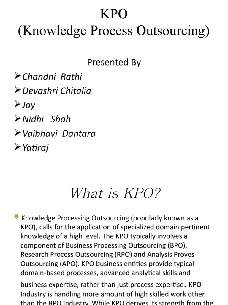 Understanding Knowledge Process Outsourcing | PDF | Outsourcing ...