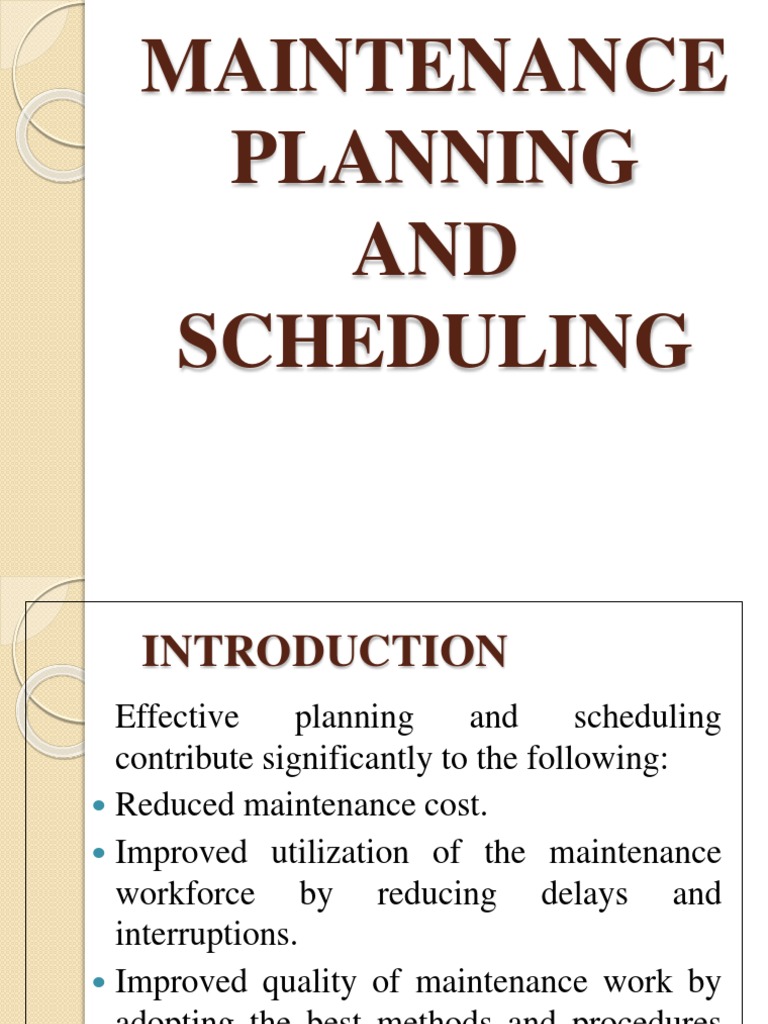 Maintenance Planning & Scheduling | PDF | Forecasting | Scheduling ...