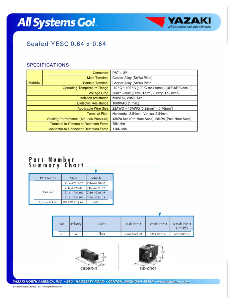 Yazaki Sealed Connector | PDF