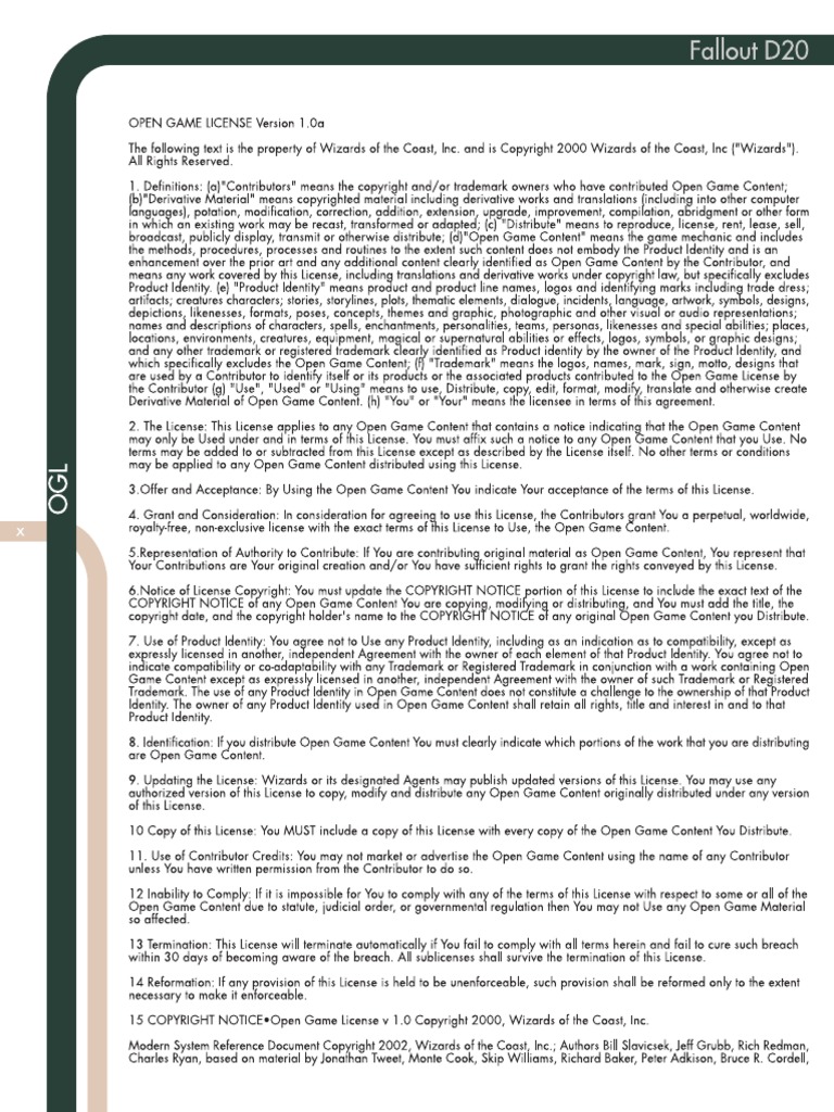 Fallout d20 Rules PDF | PDF