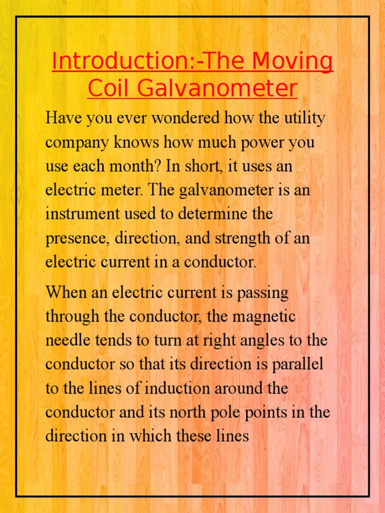The Moving Coil Galvanometer | PDF | Electrodynamics | Electromagnetism