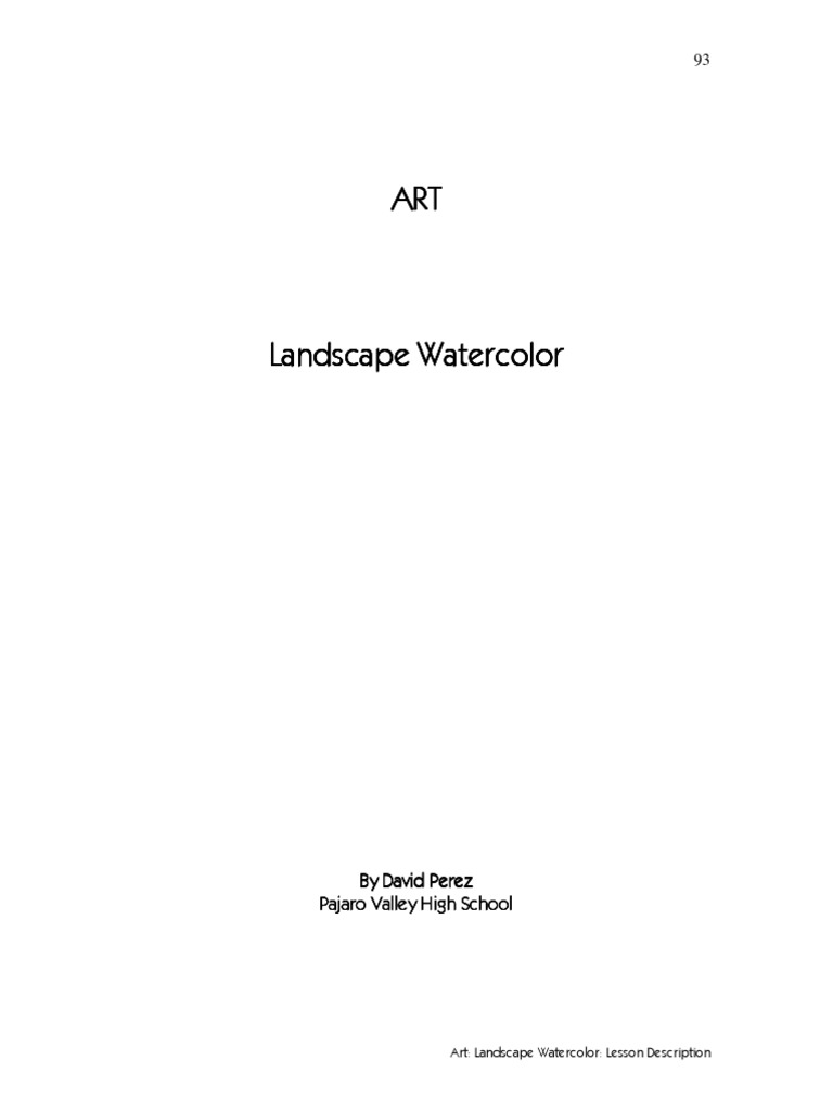Art Landscape Watercolor | PDF | Drawing | Paintings