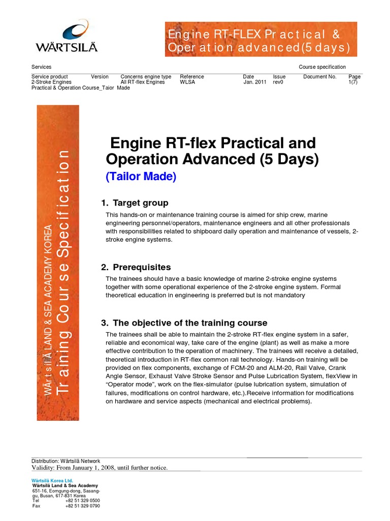 RT-Flex Engine Operation Course | PDF | Engines | Simulation
