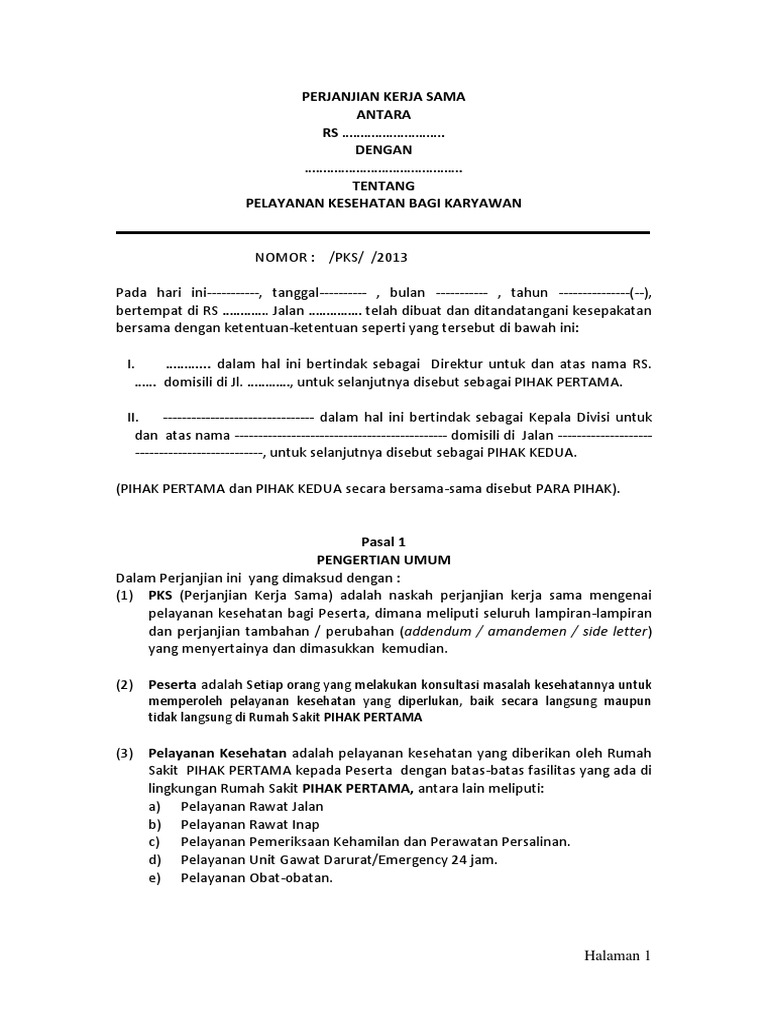 Contoh Draft MOU | PDF