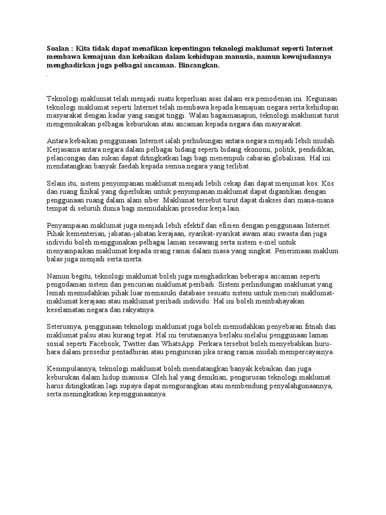 Contoh Esei Pengajian Am | PDF