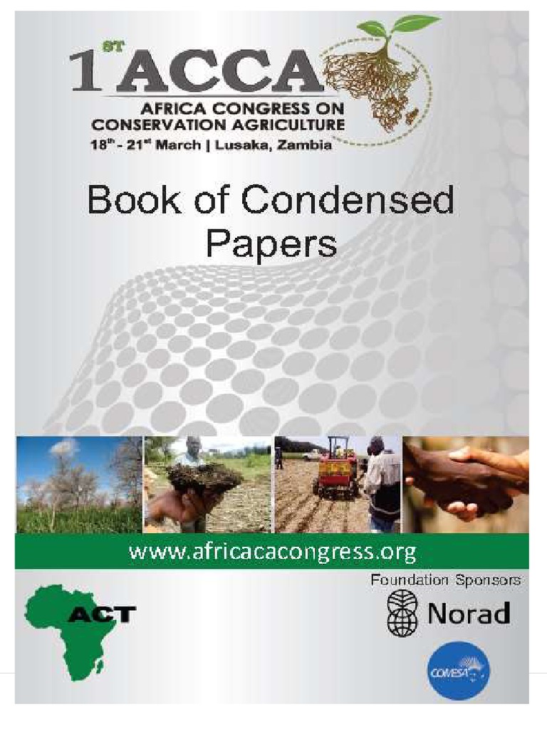Book of Condensed Papers of The First Africa Congress On Conservation ...