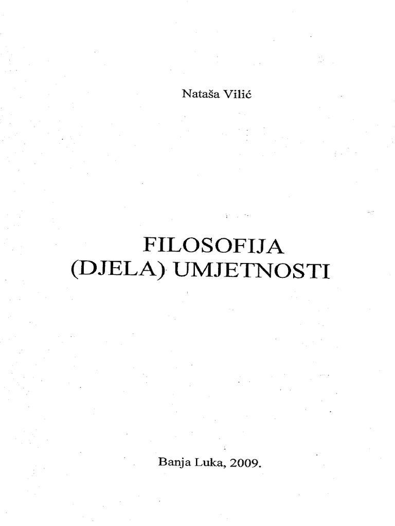Filosofija Djela Umjetnosti - Natasa Vilic 1-1 PDF | PDF
