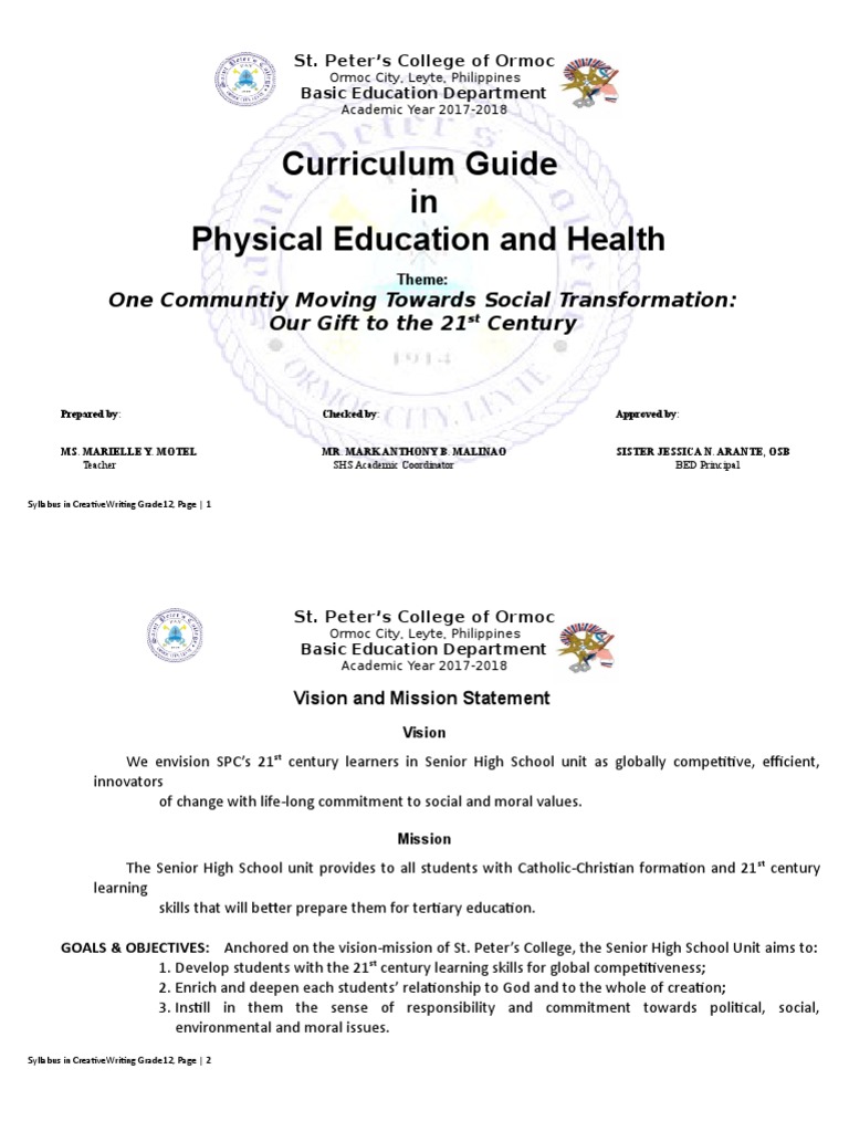 Curriculum Map in P.E | PDF | Physical Fitness | Physical Education