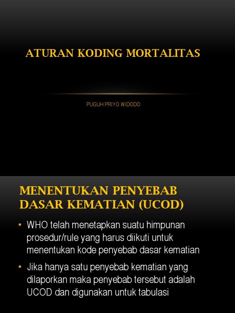 Aturan Koding Mortalitas-Rev | PDF