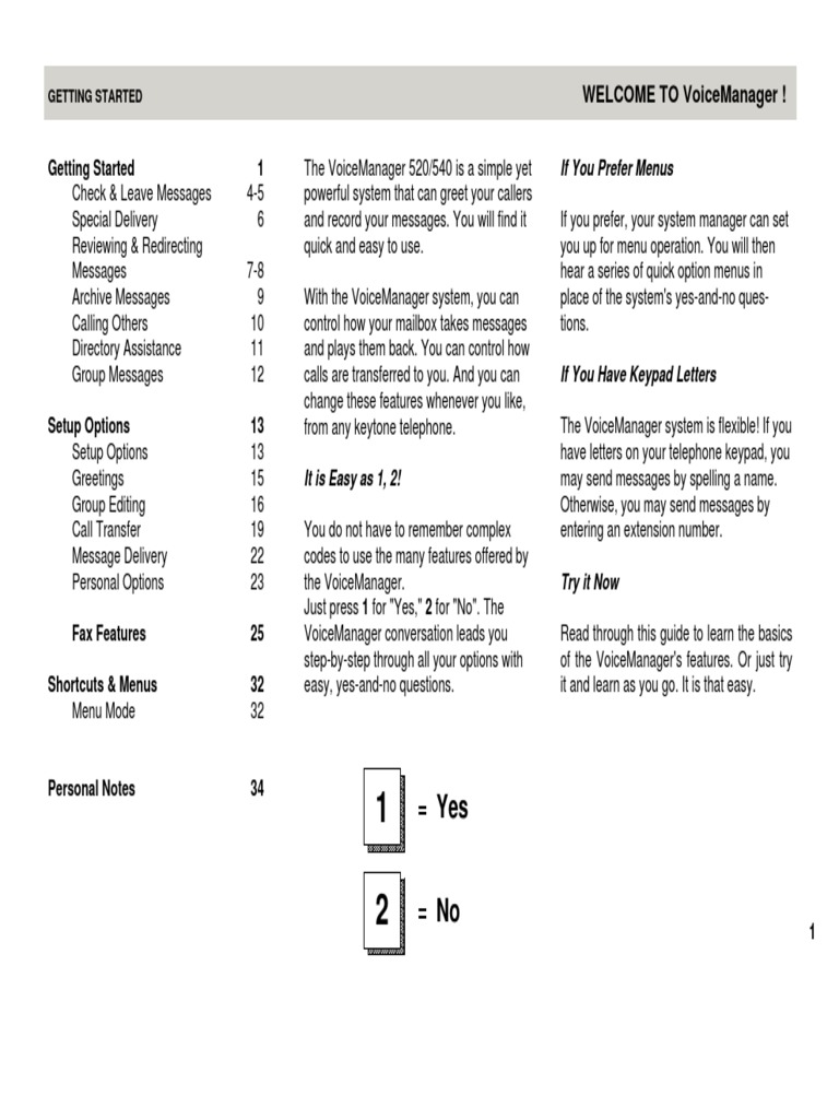 If You Prefer Menus: Getting Started 1 | PDF | Menu (Computing) | Voicemail