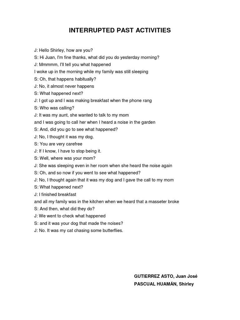 Interrupted Past Activities: Gutierrez Asto, Juan José Pascual Huamán ...