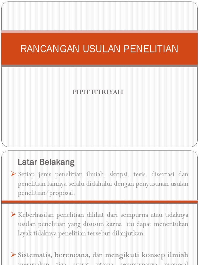 Rancangan Usulan Penelitian | PDF