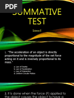 Newton's Laws of Motion Summative Test Science 8 | PDF | Acceleration ...