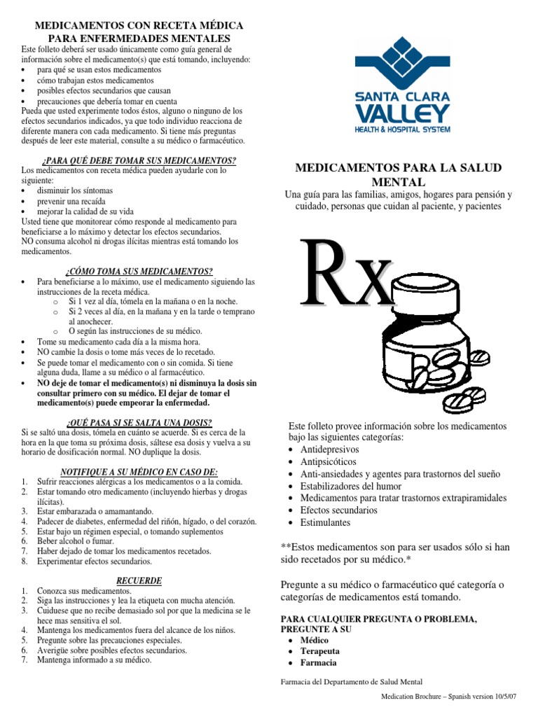 Medication-Brochure Spanish PDF | PDF | Medicamentos con receta ...