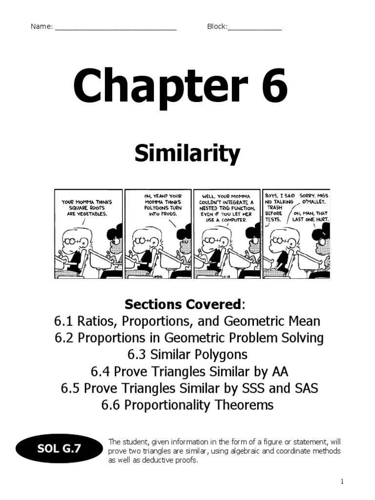 Geometry Chapter 6: Exploring Ratios, Proportions, and Similarity | PDF ...