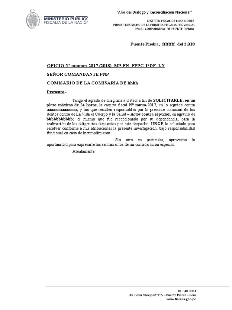 Modelo de Solicitud de Carpeta Fiscal A Comisarias | PDF | Derecho