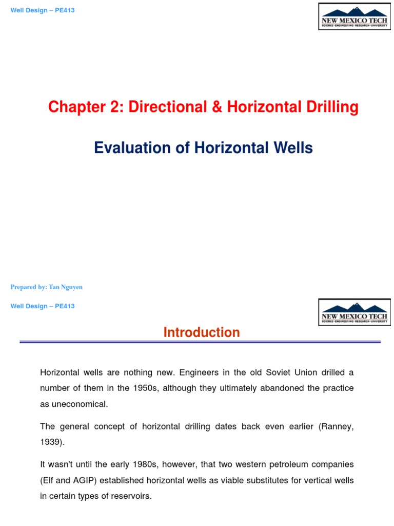 Chapter 2: Directional & Horizontal Drilling: Evaluation of Horizontal ...