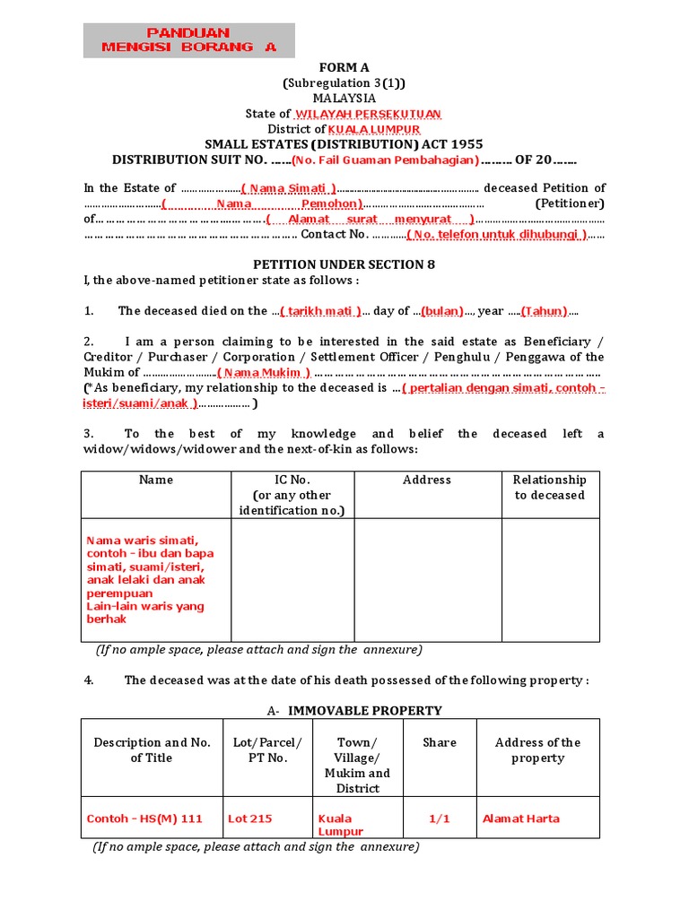 Panduan Mengisi (Bahasa Melayu) - ForM A | PDF | Virtue | Social ...