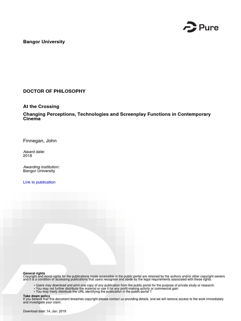 2018 Finnegan J PHD | PDF | Screenplay | Screenwriting