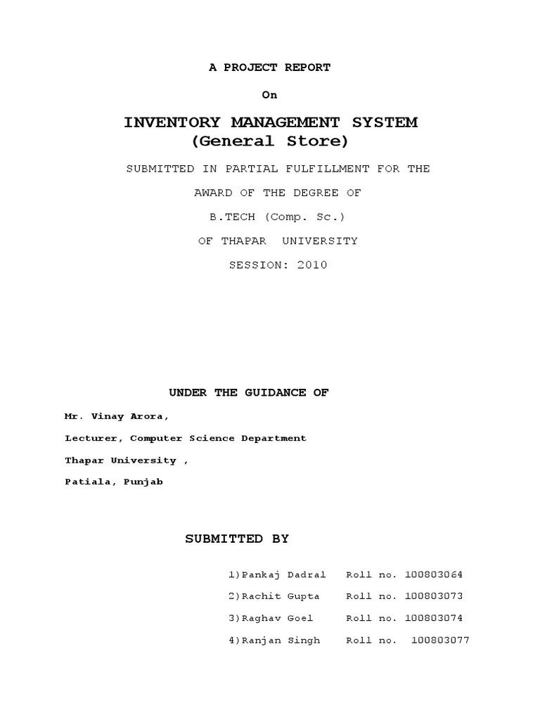 Inventory Management System (General Store) | PDF | Software Testing ...
