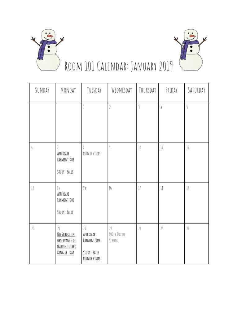 January Calendar | PDF