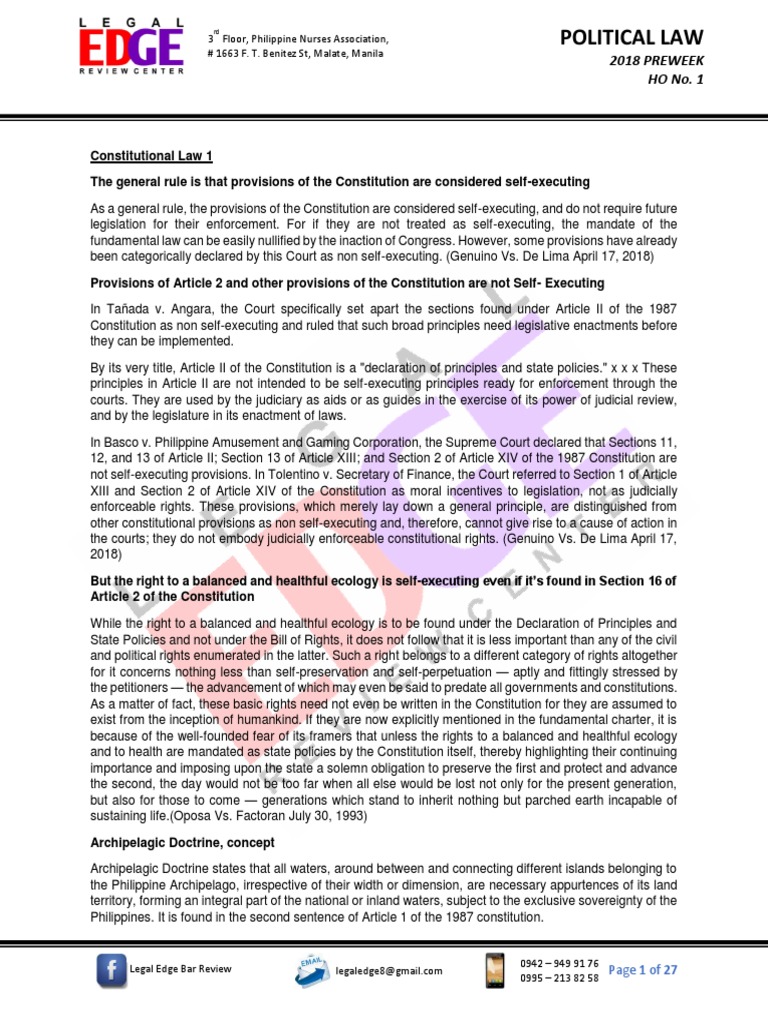 01 Legal Edge 2018 PreWeek - Political | PDF | Writ Of Prohibition ...